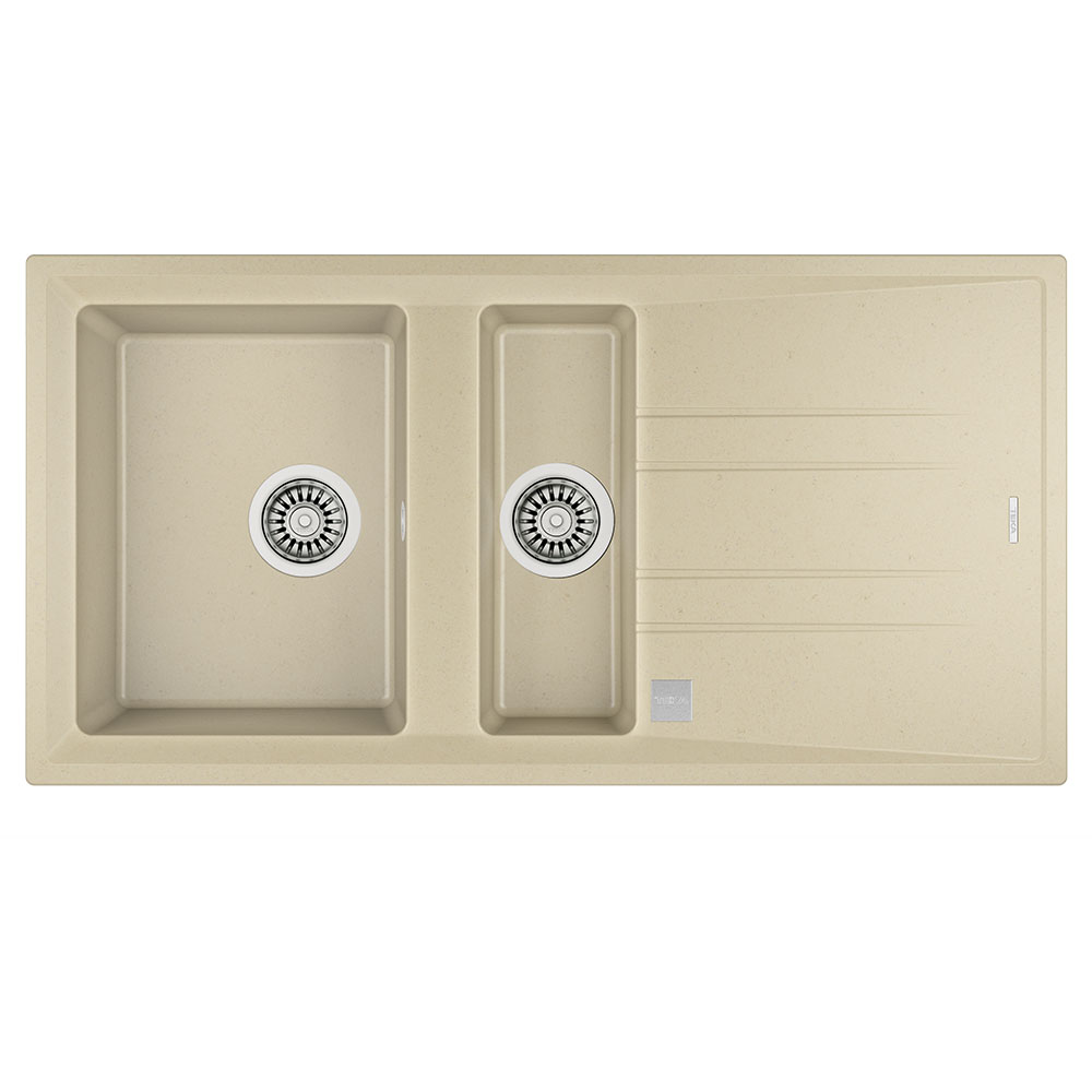 Teka Maestro Stone 60 B-TG Topas Bej 1000x510mm Büyük/Küçük Hazneli Damlalı