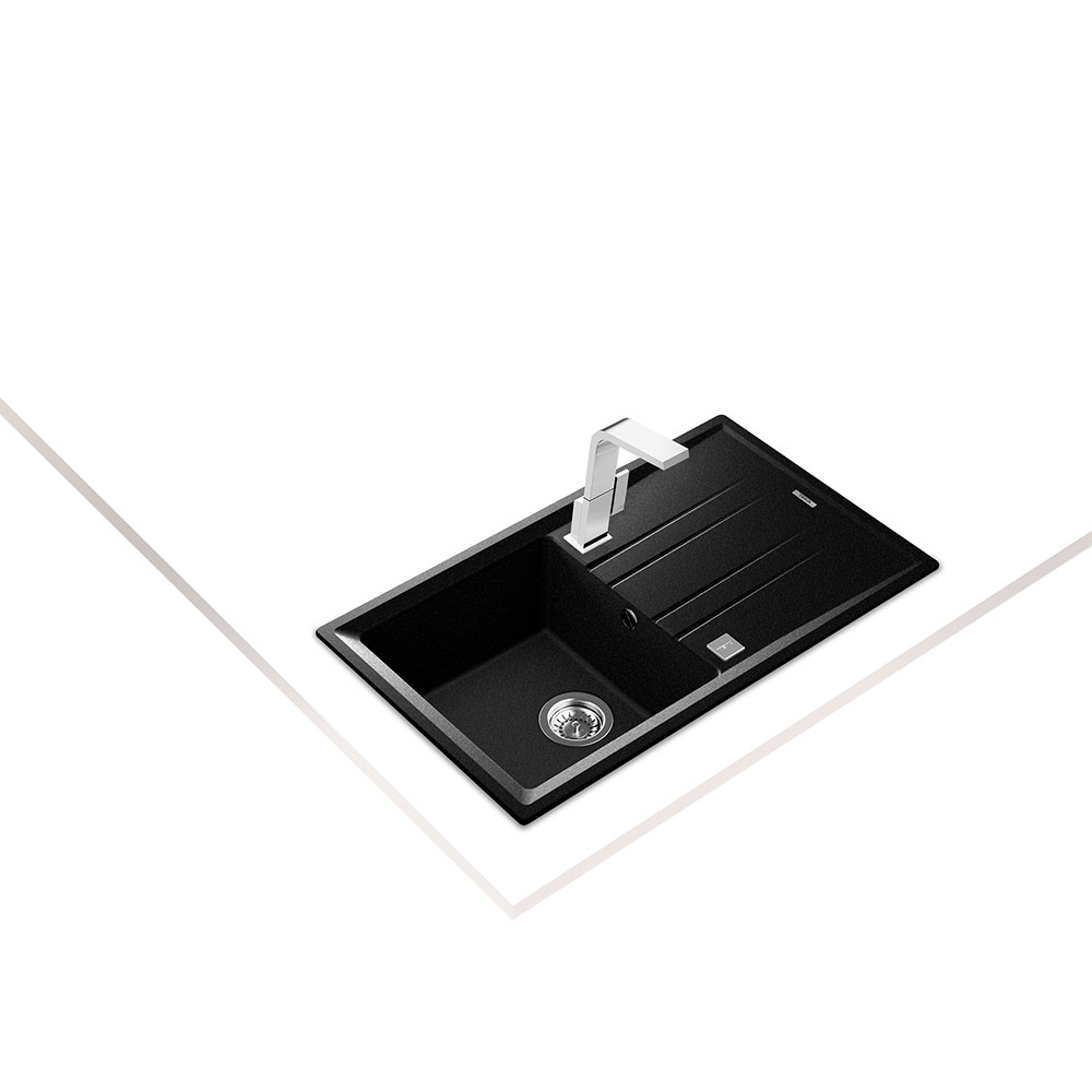 Teka Maestro Stone 50 B-TG Metalik Siyah 860x510mm Tek Damlalıklı Tegranite