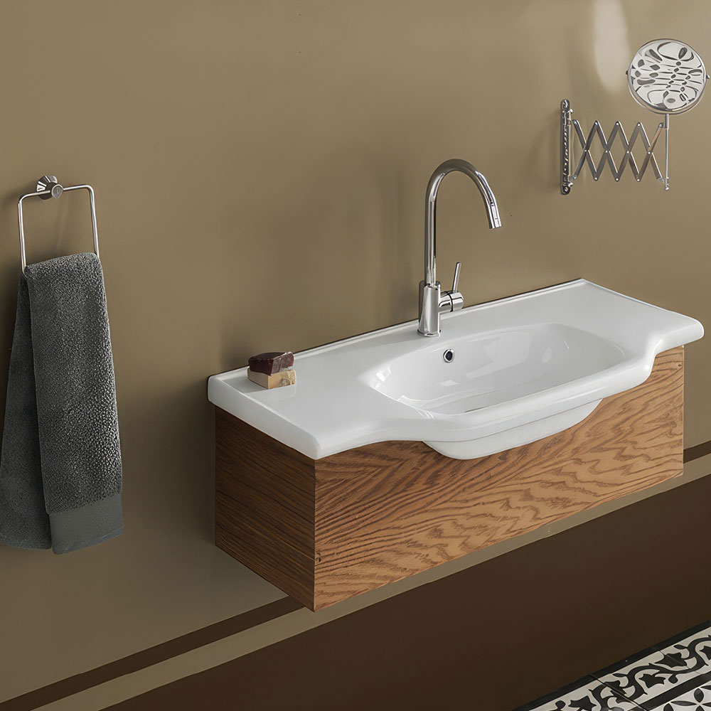 Cerastyle 081000-U Yeni Klasik Etajerli Lavabo, Beyaz, 65x48 cm.