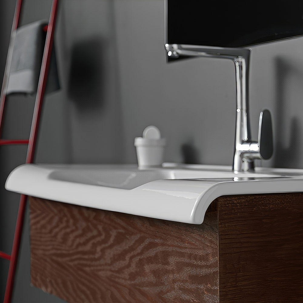 Cerastyle 090800-U Anova Etajerli Lavabo, Beyaz, 100x50 cm.