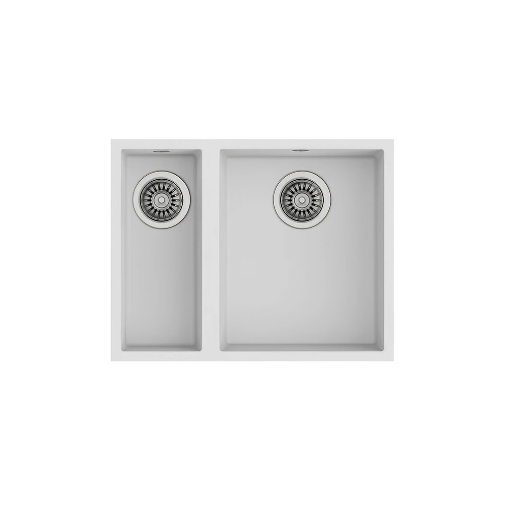 Teka Maestro Square 560 TG Arktik Beyaz, Çift Hazneli Tezgahaltı Tegranite