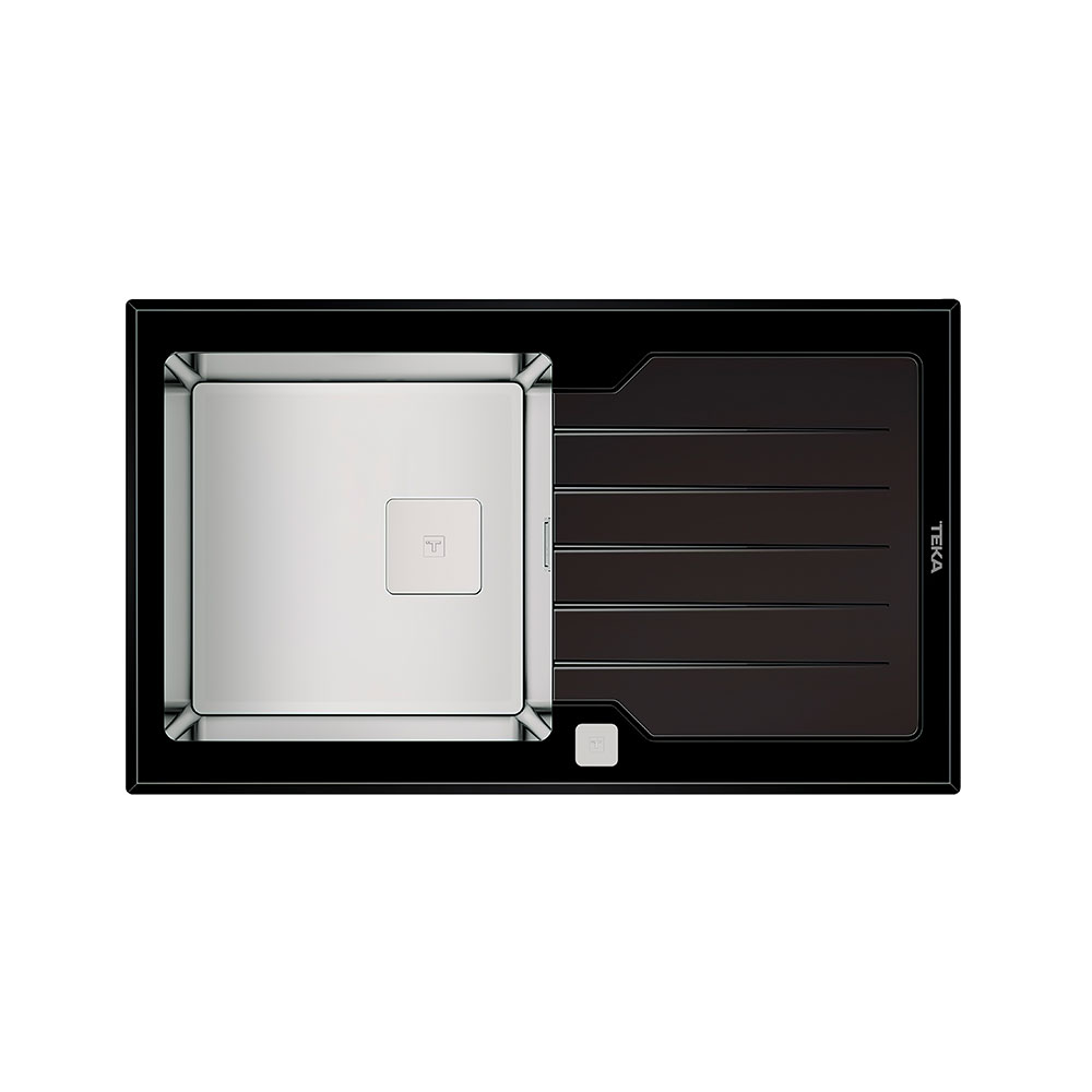 Teka Maestro Diamond RS15 1B 1D 86 Siyah Cam Yüzey, Tek Hazneli ve Tek Daml