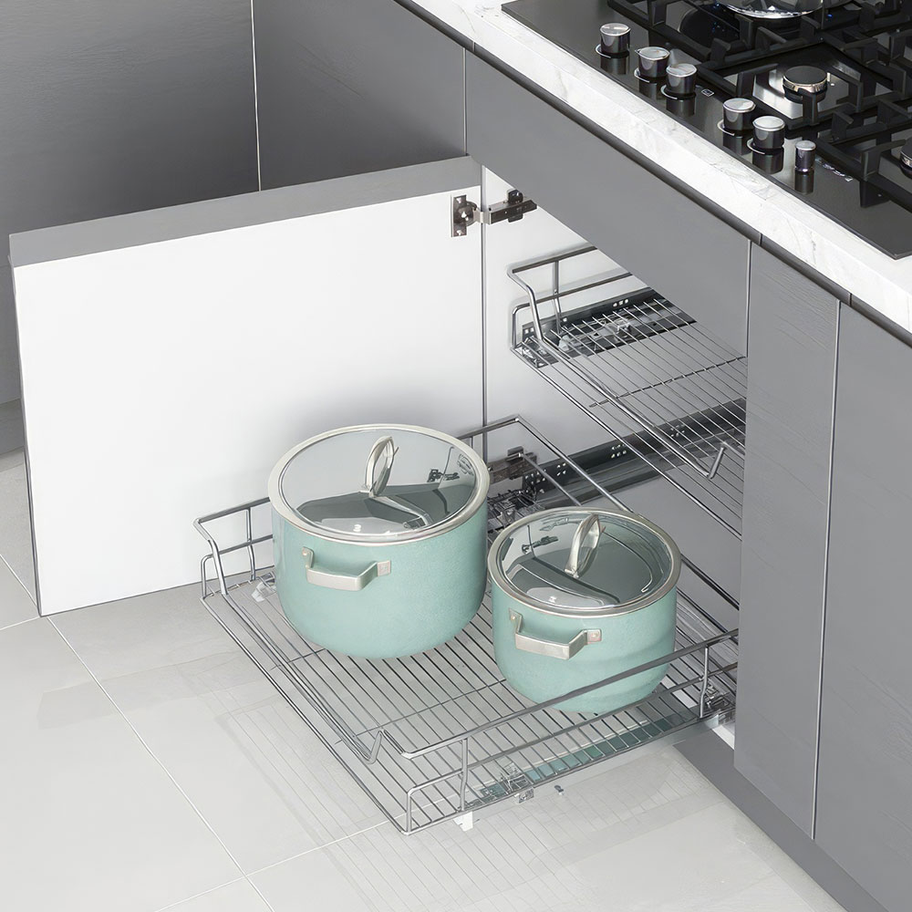 Starax S-2336-C Bağımsız Çift Açılım Gizli Raylı Çekmece Krom 60 cm.