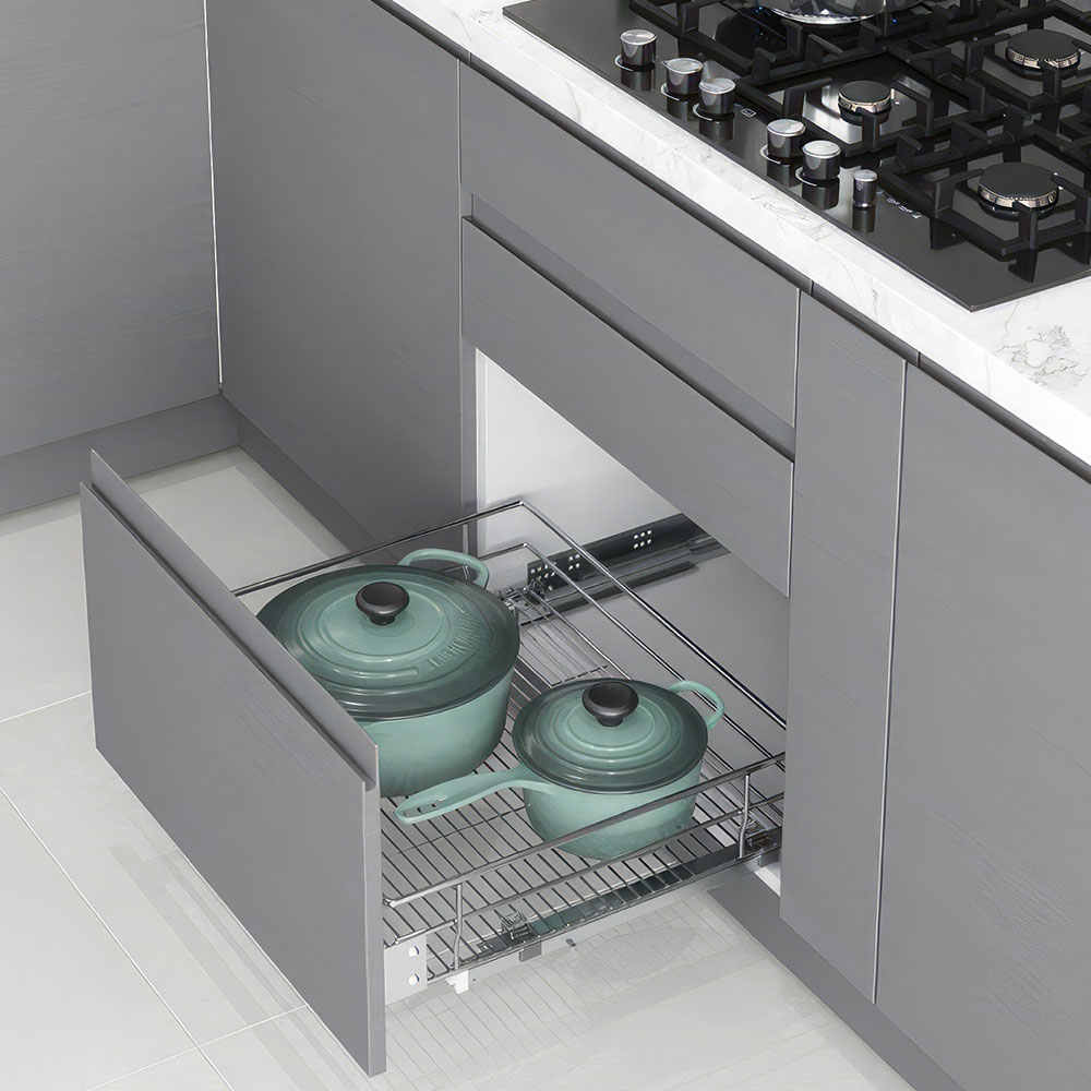 Starax S-2349-C Kapağa Monte Çift Açılım Gizli Raylı Çekmece Krom 90 cm.