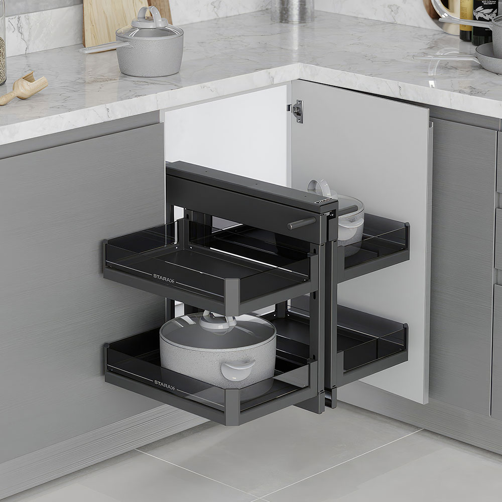Starax S-3005-P-A Premium Bağımsız Kör Köşe Mekanizması Antrasit 40 cm